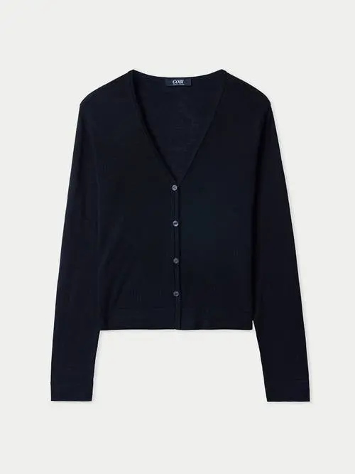 Gobi Cashmere Lightweight Cardigan - Black