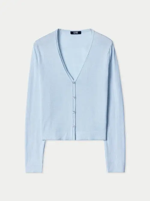 Gobi Cashmere Lightweight Cardigan - Ice Flow