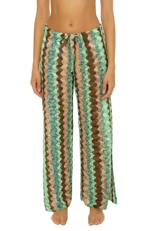 BECCA By Rebecca Virtue Paradise Open Knit Cover-up Pants - Grass Mult