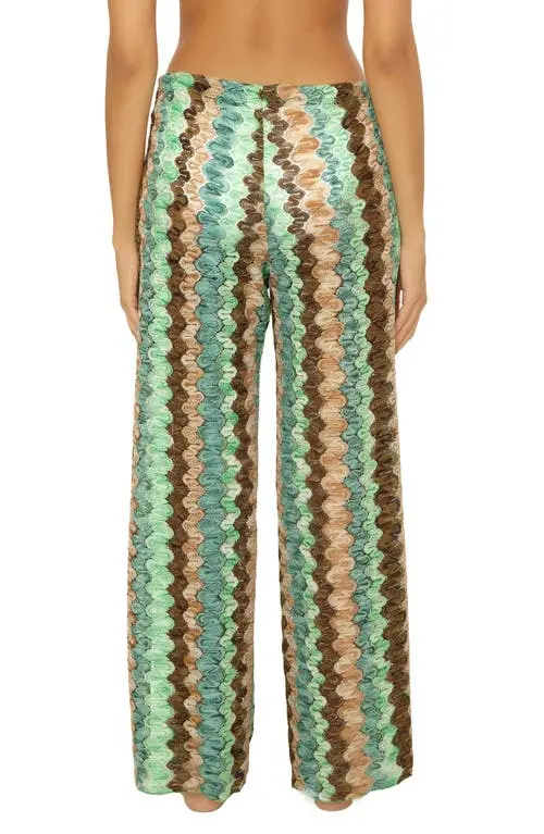 BECCA By Rebecca Virtue Paradise Open Knit Cover-up Pants - Grass Mult