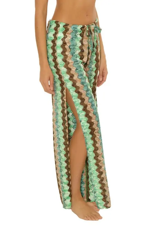 BECCA By Rebecca Virtue Paradise Open Knit Cover-up Pants - Grass Mult