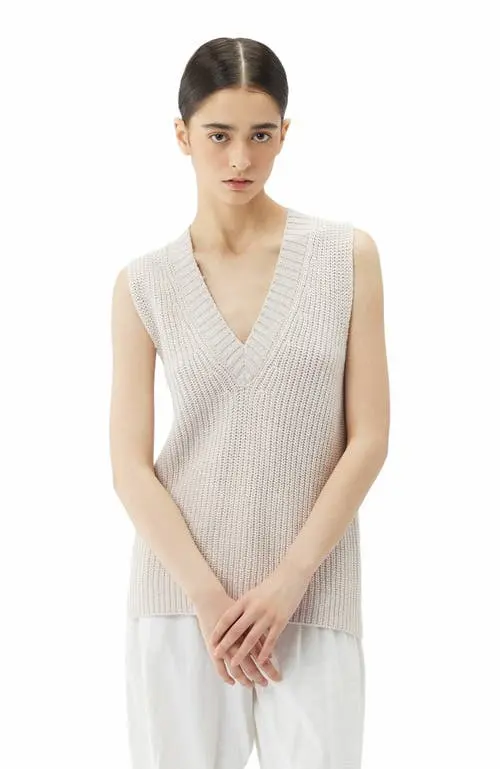 GOBI MONGOLIAN CASHMERE Cotton Cashmere Knitted Vest
