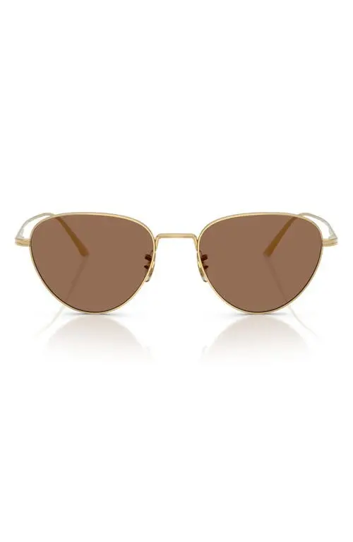 Oliver Spencer 52mm Cat-eye Sunglasses - Gold / Brown