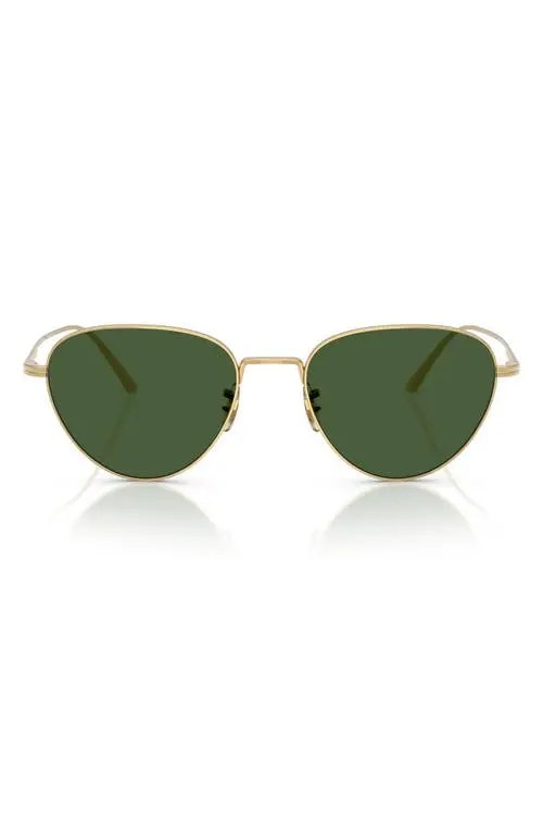 Oliver Spencer 52mm Cat-eye Sunglasses - Gold / Vibrant Green