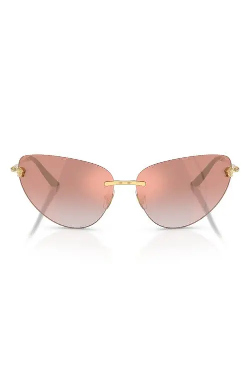 Versace 64mm Gradient Cat Eye Sunglasses - Gold / Pink Mirror Pink