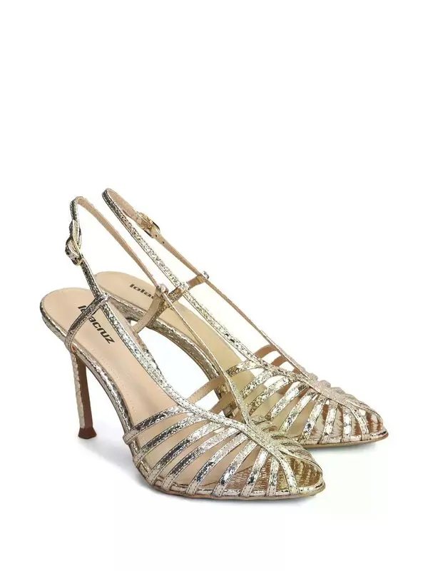 Lola Cruz Metallic Slingback Sandals