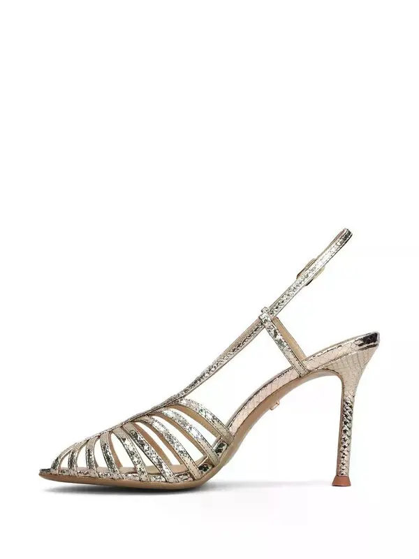Lola Cruz Metallic Slingback Sandals