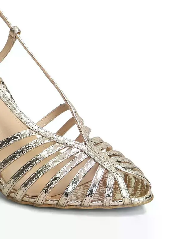 Lola Cruz Metallic Slingback Sandals
