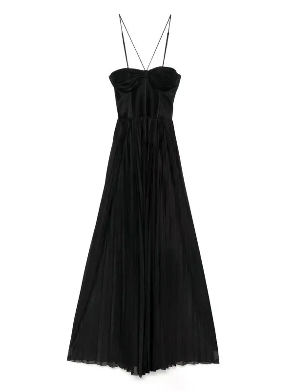 Pinko Bustier Pleated Maxi Dress
