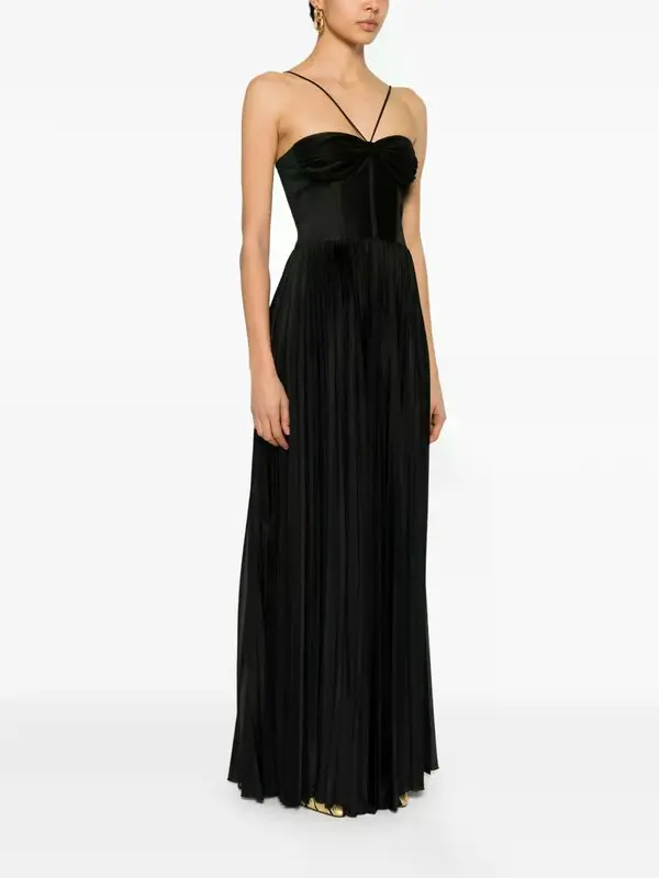 Pinko Bustier Pleated Maxi Dress