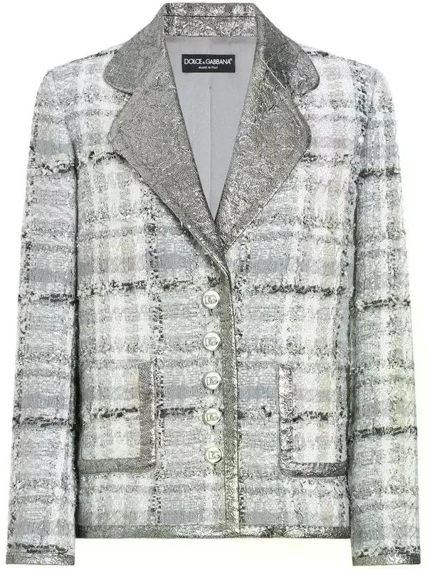 Dolce & Gabbana Tartan-check Blazer - Grey