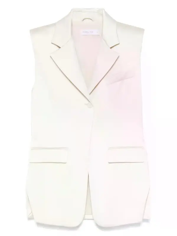 Patrizia Pepe Satin-finish Waistcoat - White