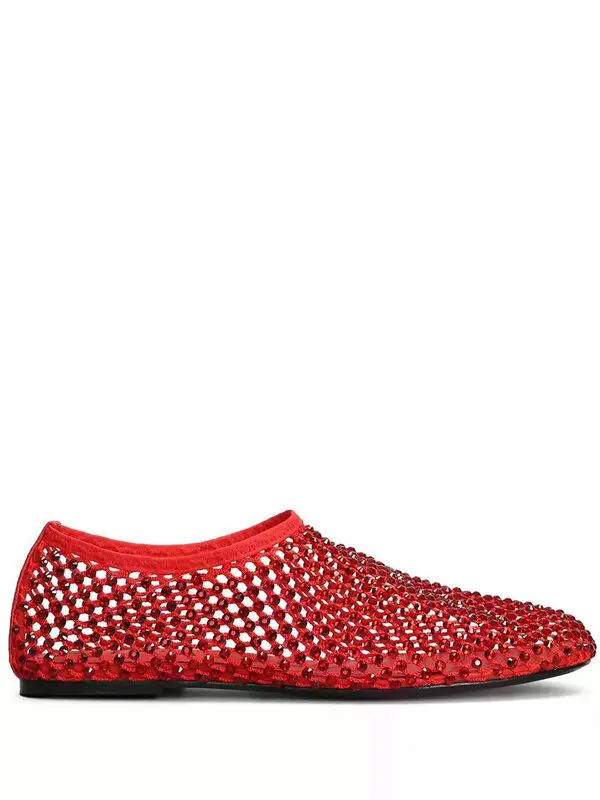 STRATEGIA SHOES Crystal-embellished Ballet Flats - Red