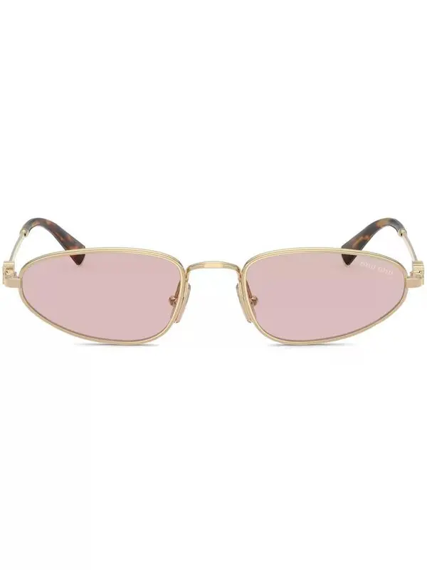 Miu Miu Oval-frame Sunglasses - Gold