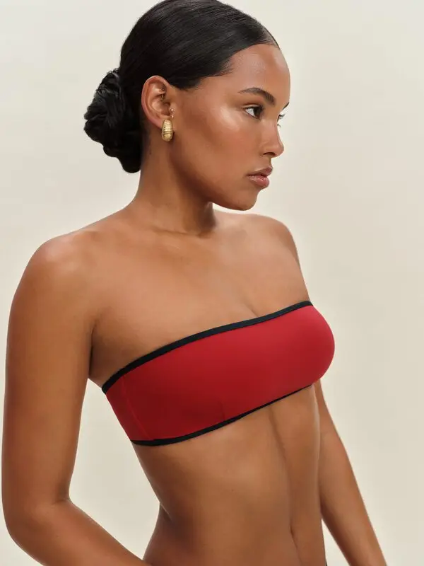 REFORMATION Praia Bikini Top - Red