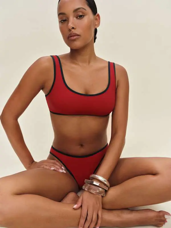 REFORMATION Vicky Bikini Top - Red