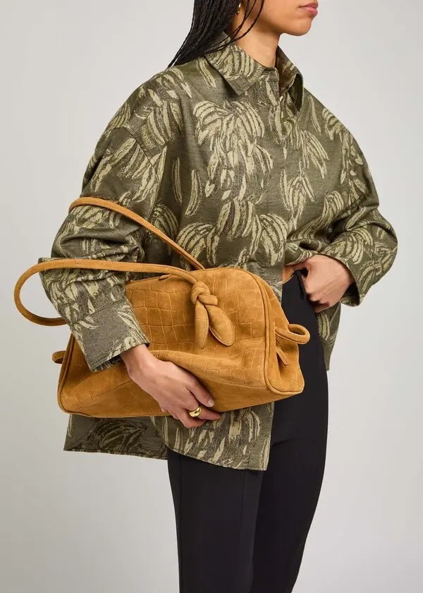 Jacquemus - Jacquemus Le Turismo Crocodile-Effect Suede Shoulder Bag