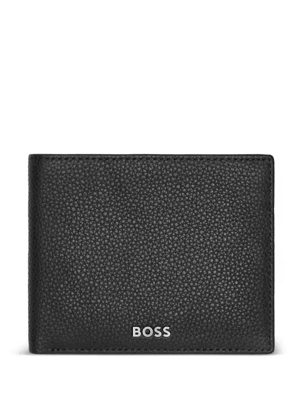 BOSS Logo-print Leather Wallet - Black