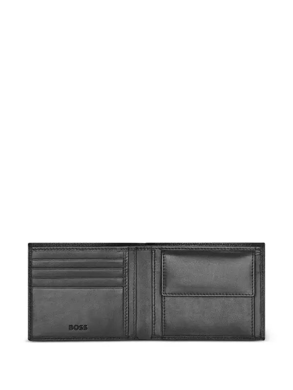 BOSS Logo-print Leather Wallet - Black