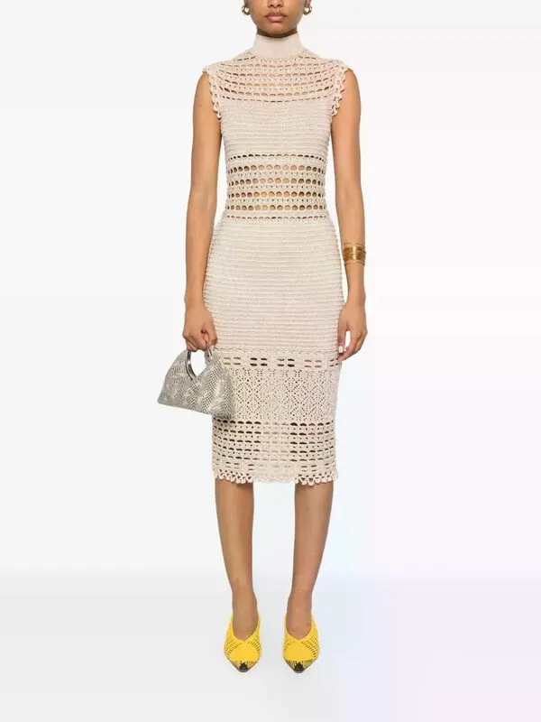Retrofete Crochet-knit Midi Dress