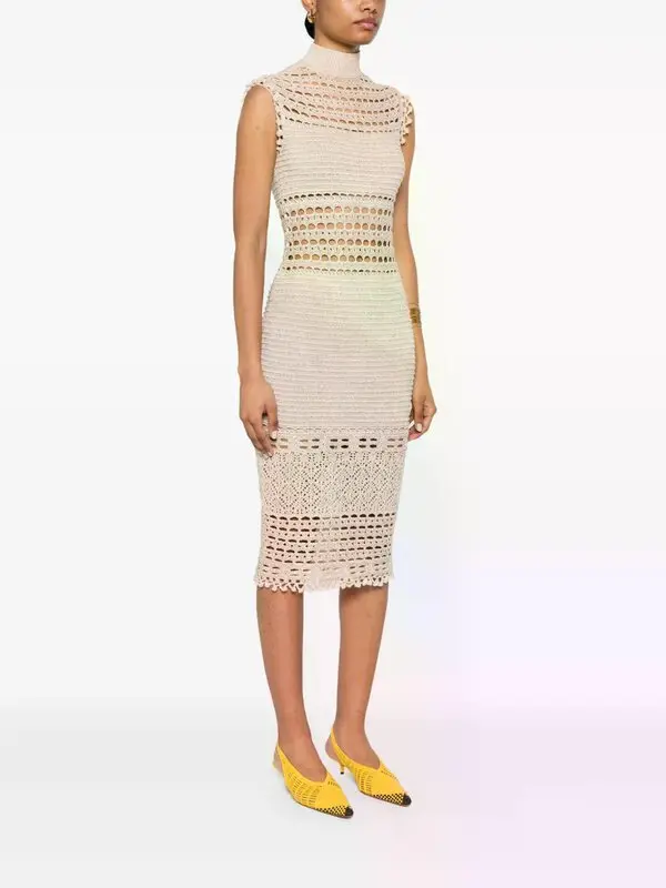 Retrofete Crochet-knit Midi Dress