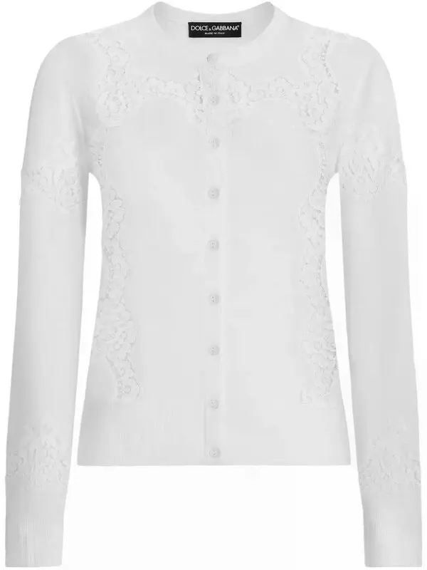 Dolce & Gabbana Lace-detailed Cardigan - Neutrals