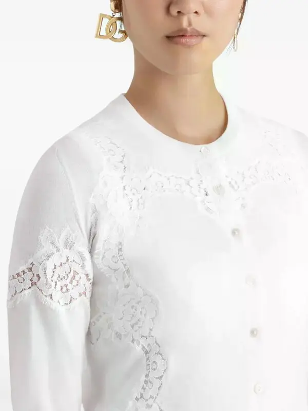 Dolce & Gabbana Lace-detailed Cardigan - White