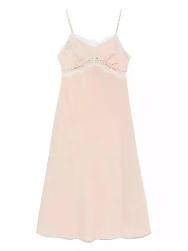 Vivetta Lace-trim Midi Dress - Neutrals