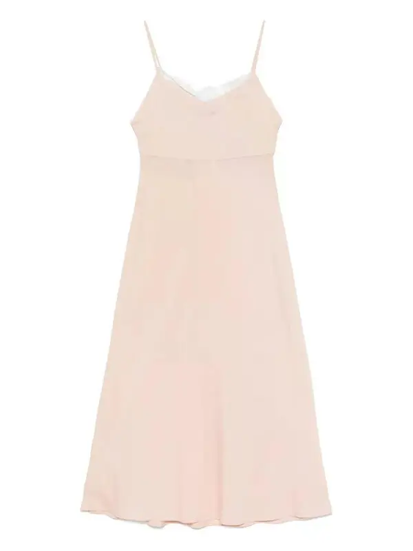 Vivetta Lace-trim Midi Dress - Neutrals