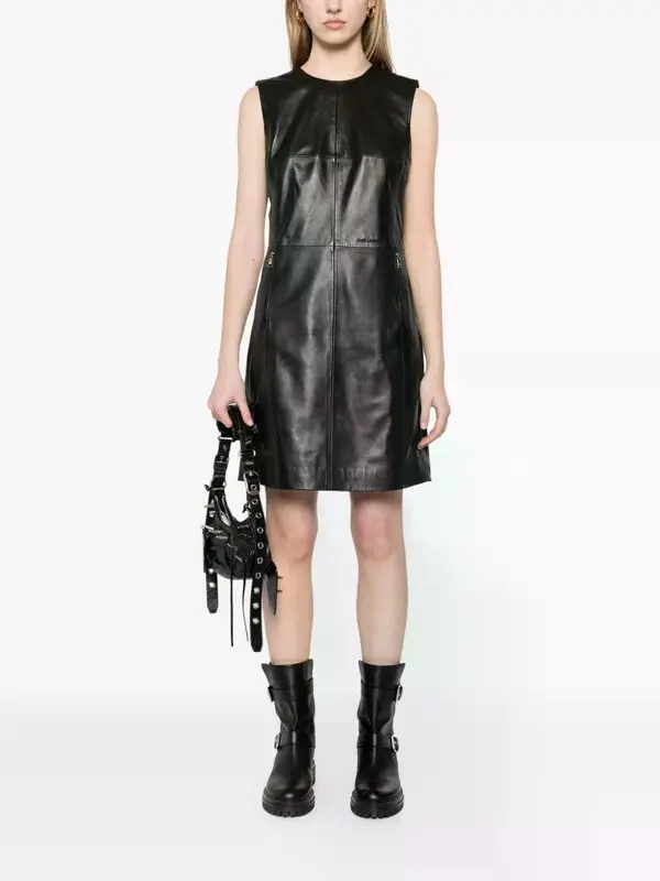 Karl Lagerfeld Leather Shift Mini Dress