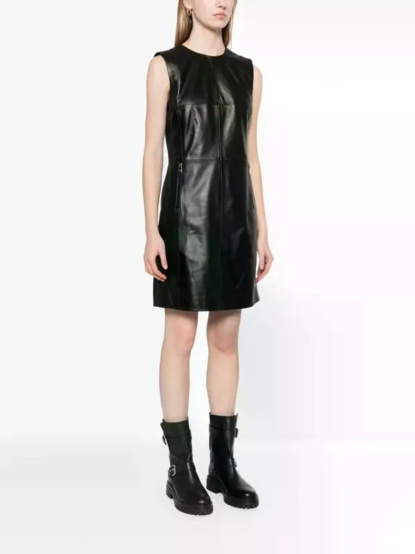 Karl Lagerfeld Leather Shift Mini Dress