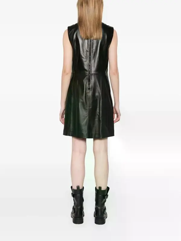 Karl Lagerfeld Leather Shift Mini Dress
