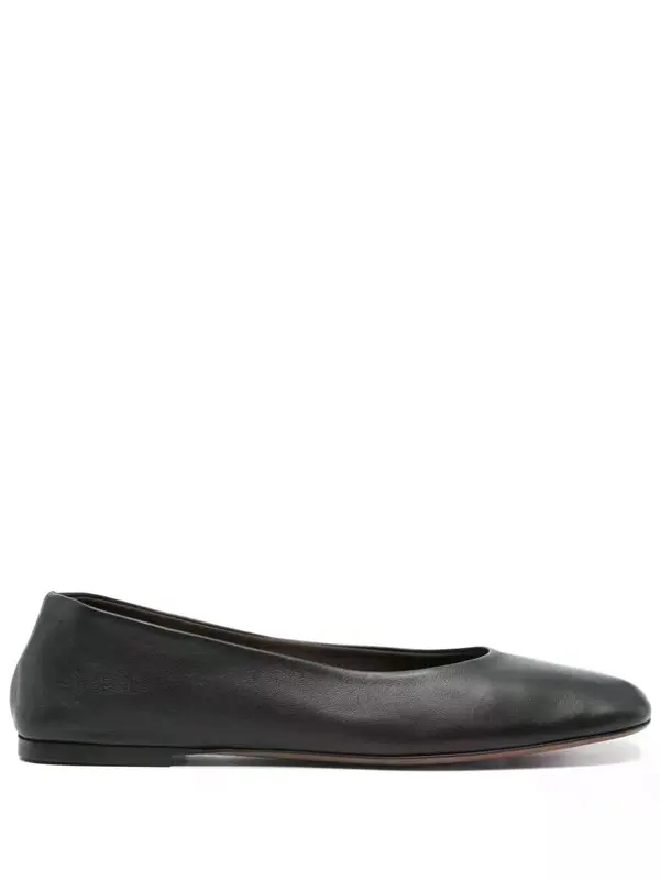 THE ROW Leather Ballet Flats - Black