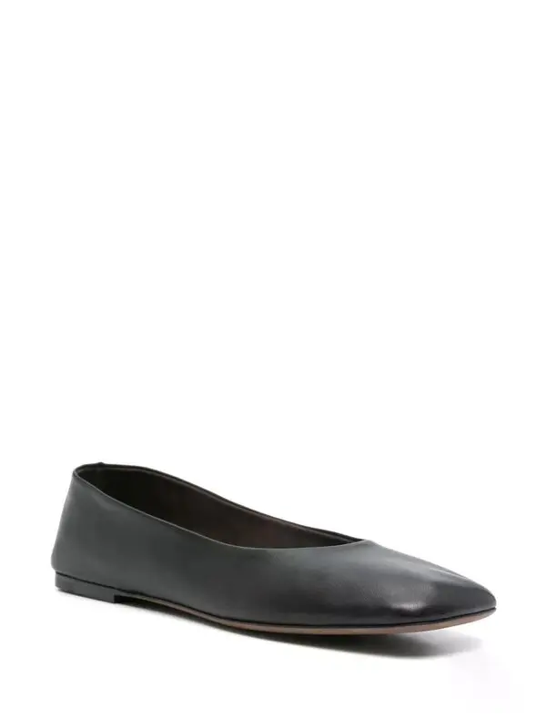 THE ROW Leather Ballet Flats - Black