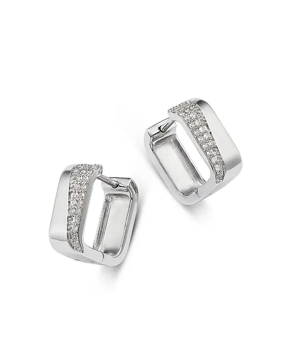 Bloomingdale'S Diamond Micropave Huggie Hoop Earrings - White