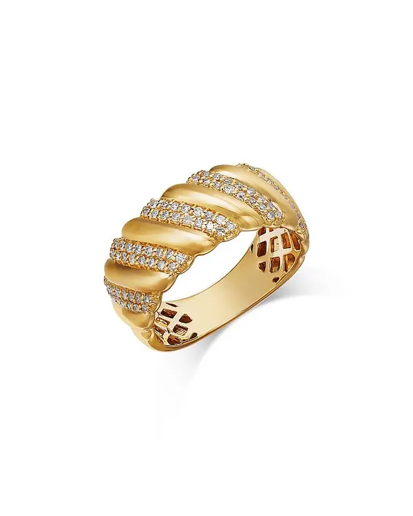 Bloomingdale'S Diamond And 14k Yellow Band Ring - Gold