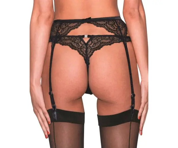 FLEUR DU MAL Bianca Lace Thong - Black