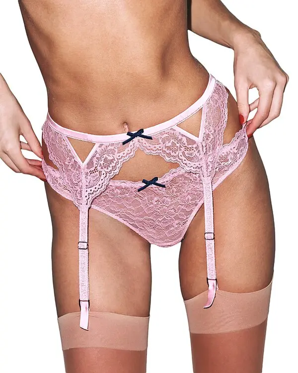 FLEUR DU MAL Bianca Lace Thong - Pink Lady