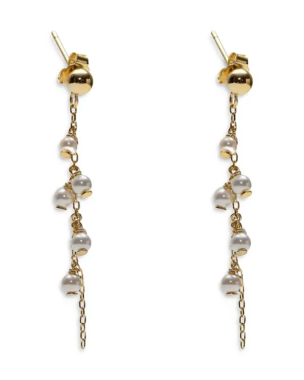 Argento Vivo 18k Plated Sterling Silver Pearl Drop Earrings In