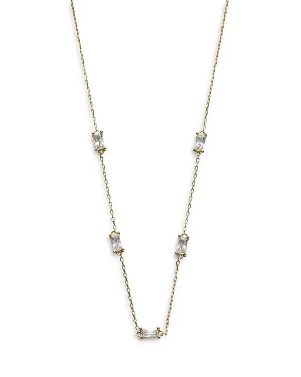Argento Vivo 18k Plated Cubic Zirconia Baguette Chain Necklace - Gold