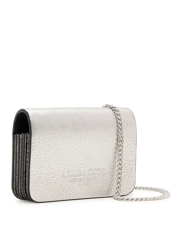 ALLSAINTS Honore Grained Leather Card Holder Crossbody