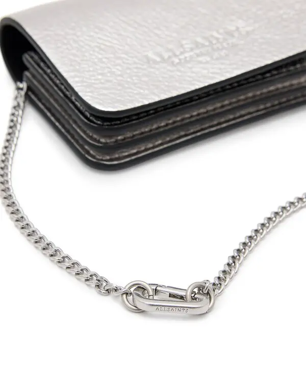 ALLSAINTS Honore Grained Leather Card Holder Crossbody