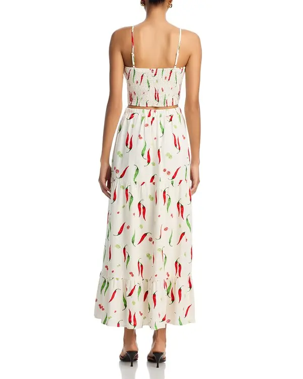 Aqua Chili Pepper Ruched Tank Top