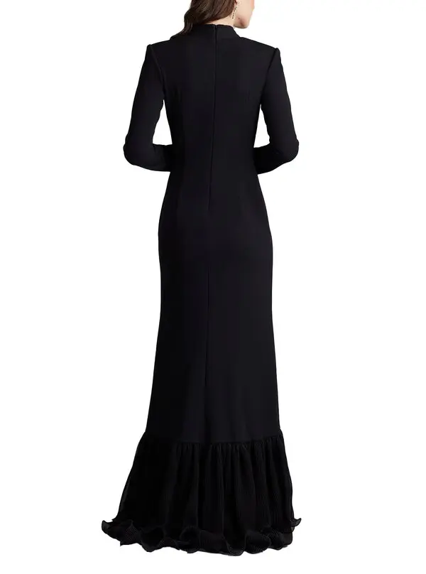 Tadashi Shoji Malone Cascading Ruffle Gown - Black