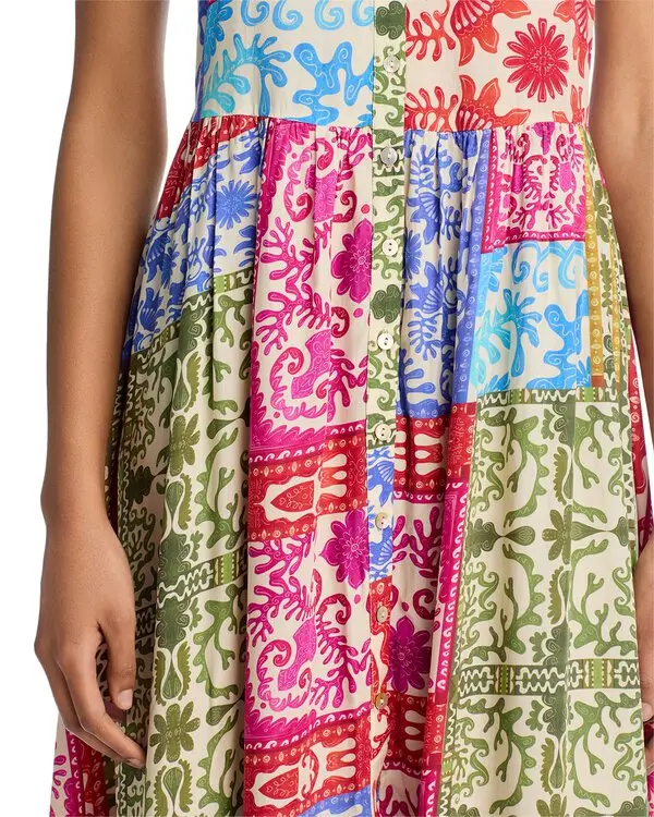 Aqua Wilcox Mixed Print Midi Dress -exclusive
