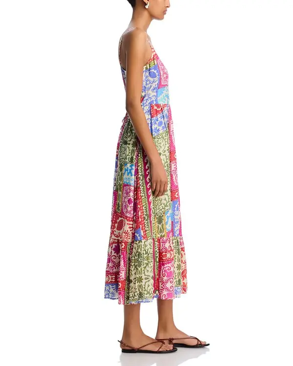 Aqua Wilcox Mixed Print Midi Dress -exclusive