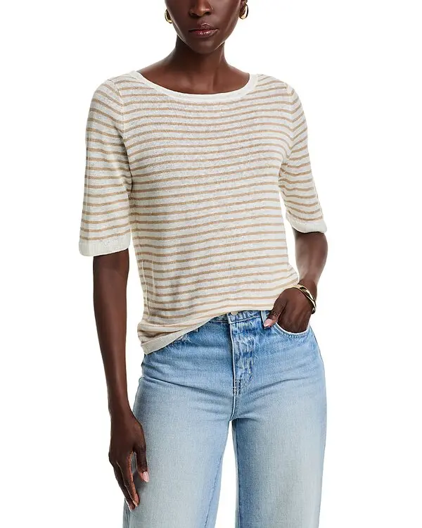 Majestic Filatures Striped Linen Sweater