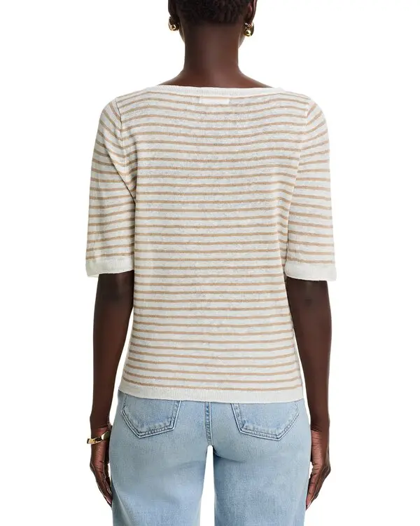 Majestic Filatures Striped Linen Sweater