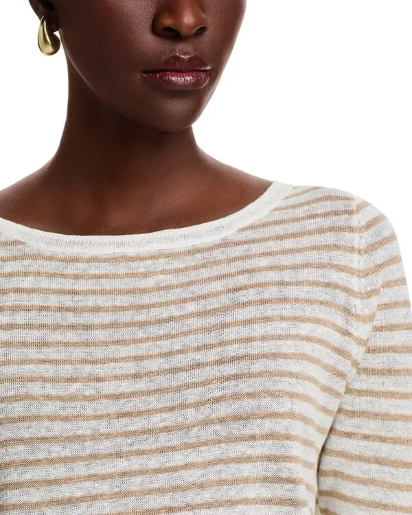 Majestic Filatures Striped Linen Sweater