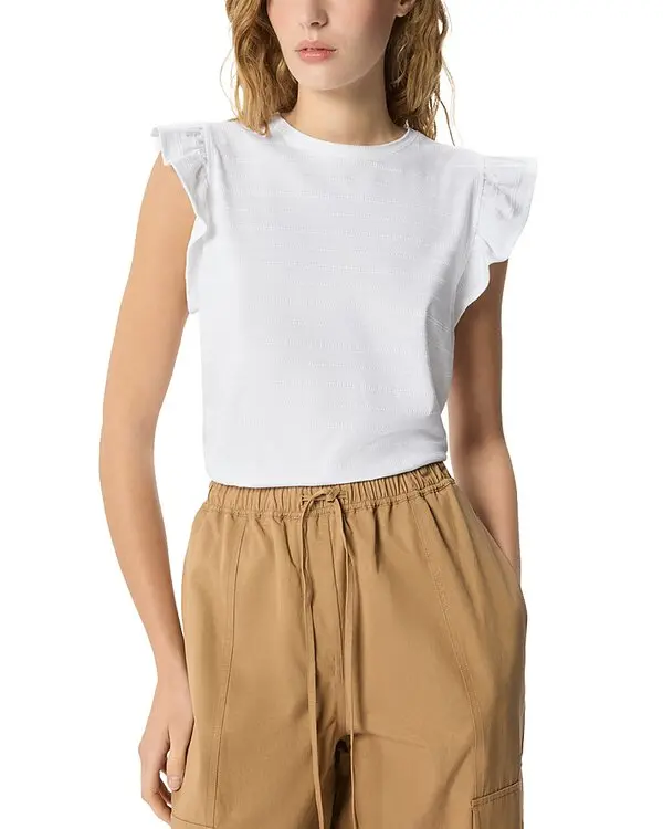Whistles Ankle Socks With Scalloped Trim And Patterned Detail - White